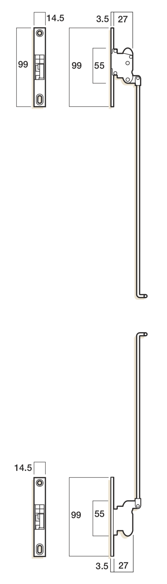 7-2230 Whitco Leichardt Reverse Triple Lock Kit - Rollerco | Window ...